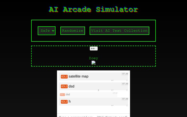 AI Arcade Simulator ― Perchance Generator