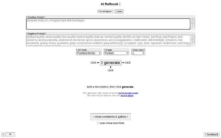 AI Refbook 🖼 (free, no sign-up, unlimited) ― Perchance Generator