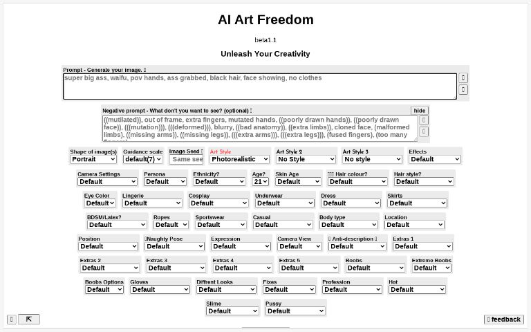 AI Art Freedom ― Perchance Generator