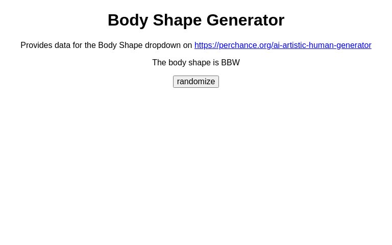 Body Shape Generator