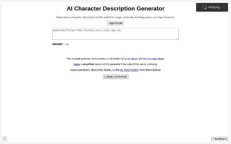 ai-char-desc-gen ― Perchance Generator