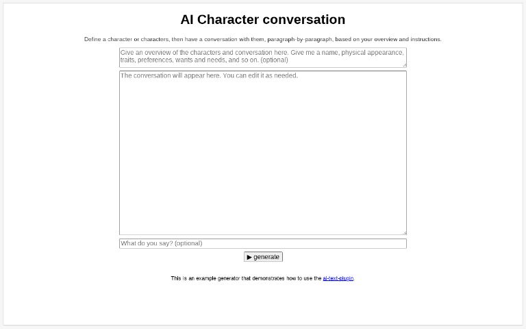 AI Character conversation ― Perchance Generator