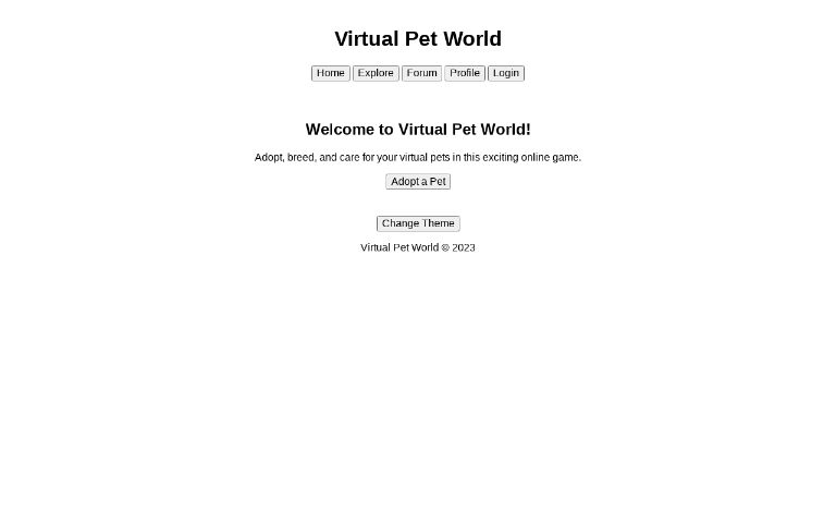 Virtual Pet World ― Perchance Generator