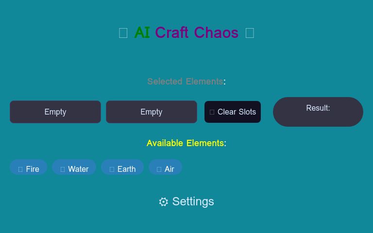 🧪 AI Craft Chaos 🧪 ― Perchance Generator