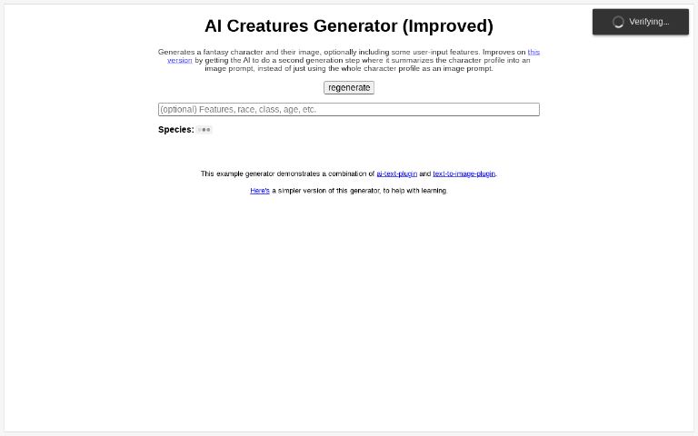 AI Creatures Generator (Improved)
