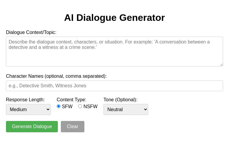 AI Dialogue Generator