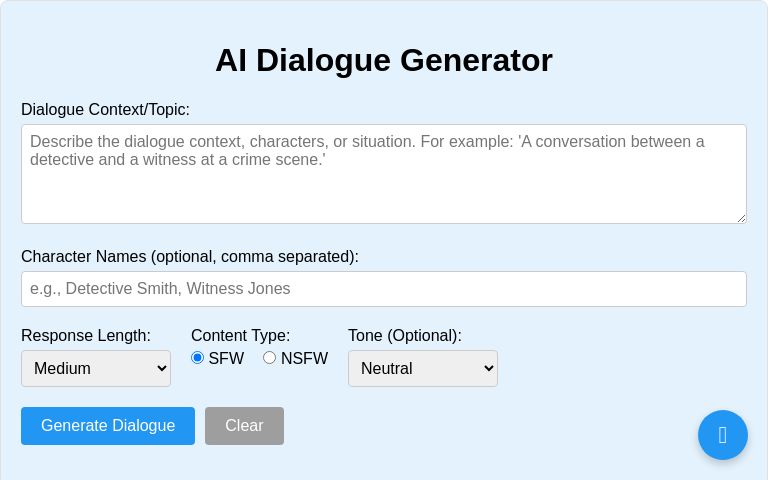 AI Dialogue Generator