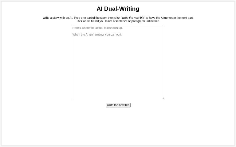 AI Dual-Writing ― Perchance Generator