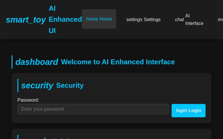 dashboard Welcome to AI Enhanced Interface ― Perchance Generator