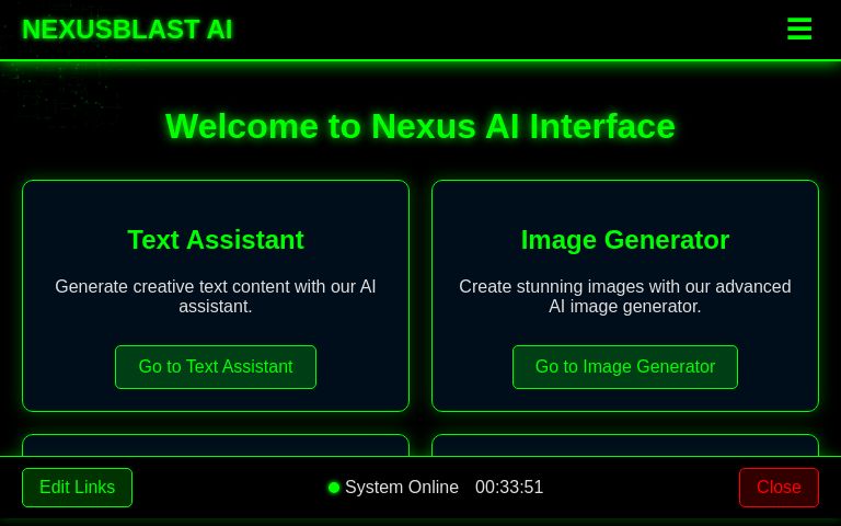 Welcome to Nexus AI Interface ― Perchance Generator