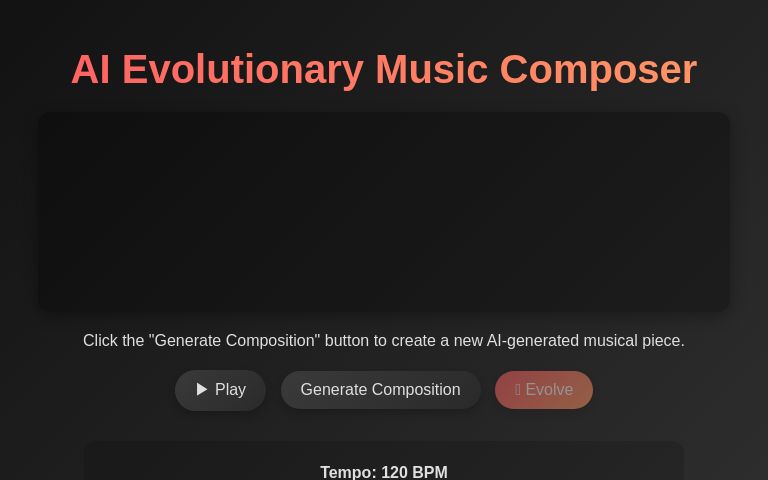 AI Evolutionary Music Composer ― Perchance Generator