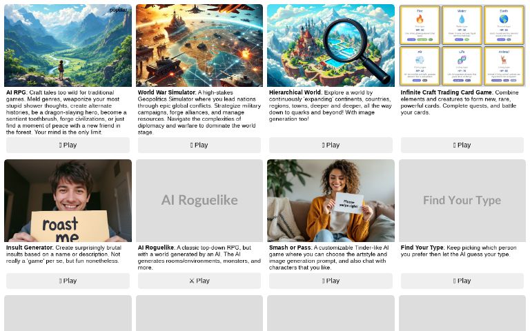 AI Games (all free, online, no sign-up) ― Perchance Generator