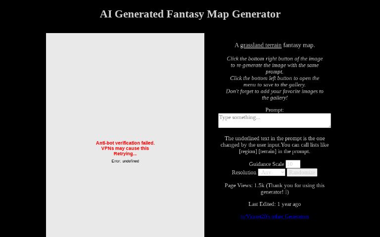 AI Generated Fantasy Map Generator