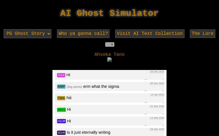 AI Ghost Simulator ― Perchance Generator