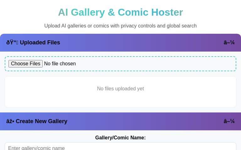 AI Gallery & Comic Hoster ― Perchance Generator