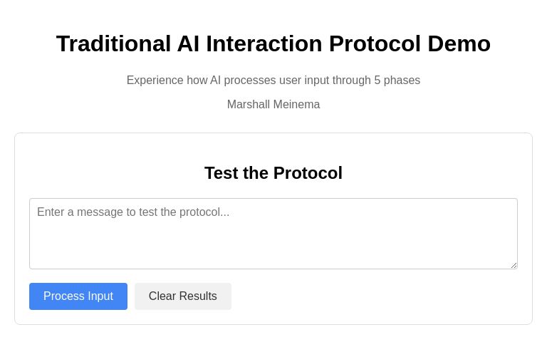 Traditional AI Interaction Protocol Demo ― Perchance Generator