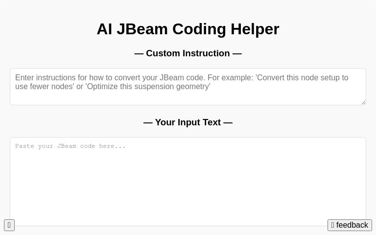 AI JBeam Coding Helper ― Perchance Generator