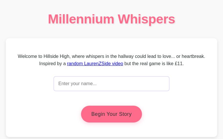 Millennium Whispers ― Perchance Generator