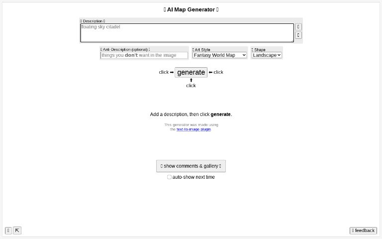 AI Map Generator (free, no sign-up, unlimited)