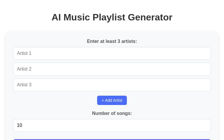 AI Music Playlist Generator