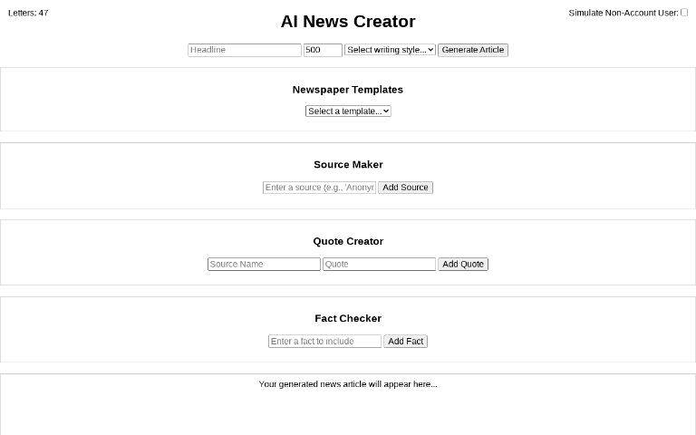 AI News Creator ― Perchance Generator