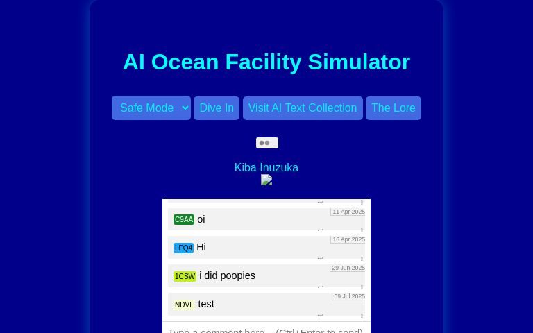 AI Ocean Facility Simulator ― Perchance Generator