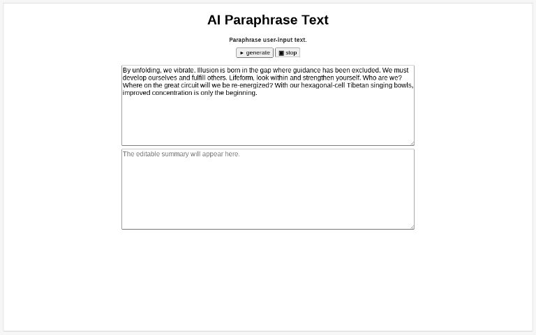 AI Paraphrase Text ― Perchance Generator