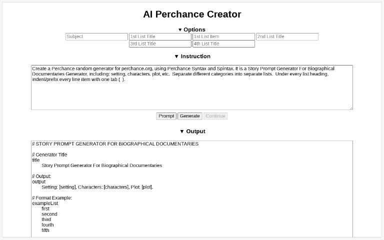 AI Perchance Creator ― Perchance Generator