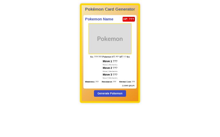 Pokémon Card Generator
