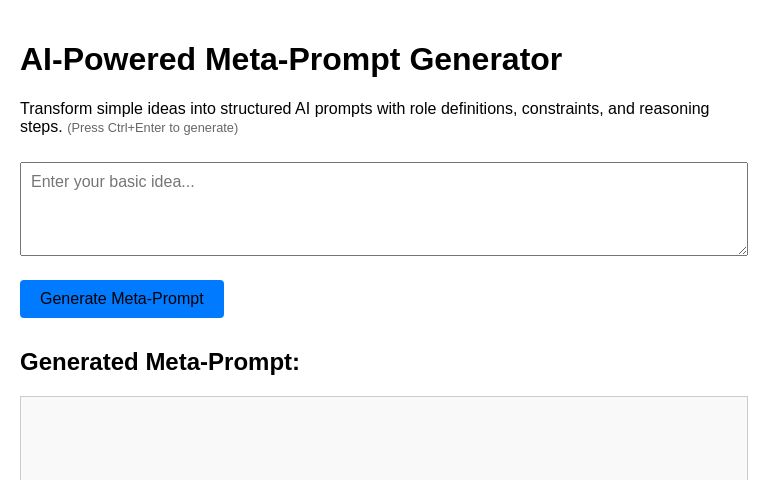 AI-Powered Meta-Prompt Generator