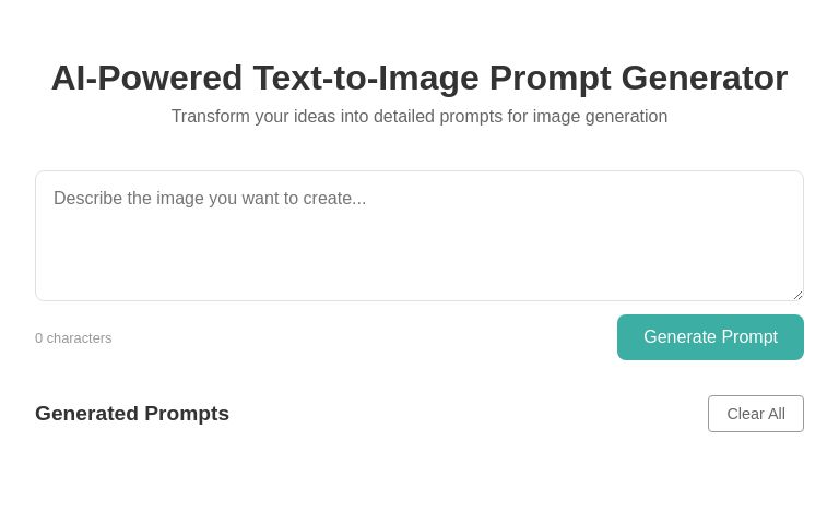 AI-Powered Text-to-Image Prompt Generator