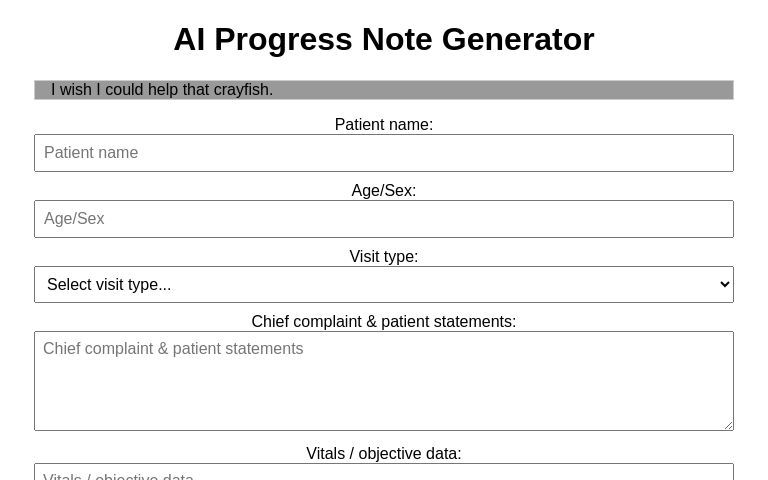 AI Progress Note Generator