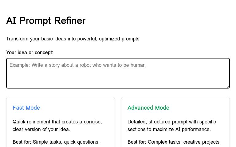 AI Prompt Refiner ― Perchance Generator