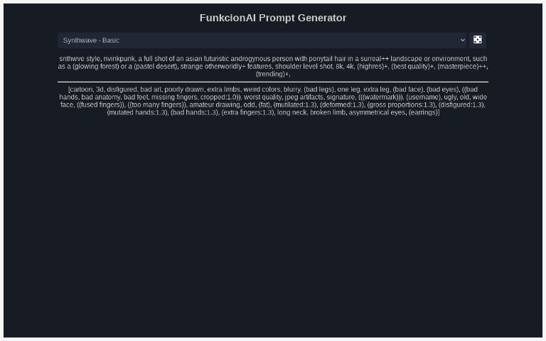 FunkcionAI Prompt Generator
