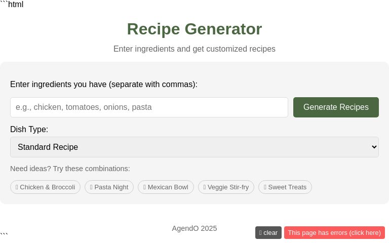 Recipe Generator