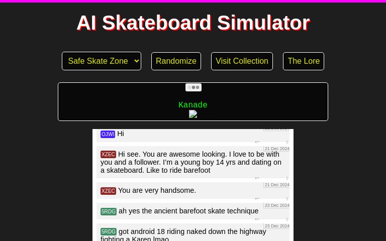 AI Skateboard Simulator ― Perchance Generator
