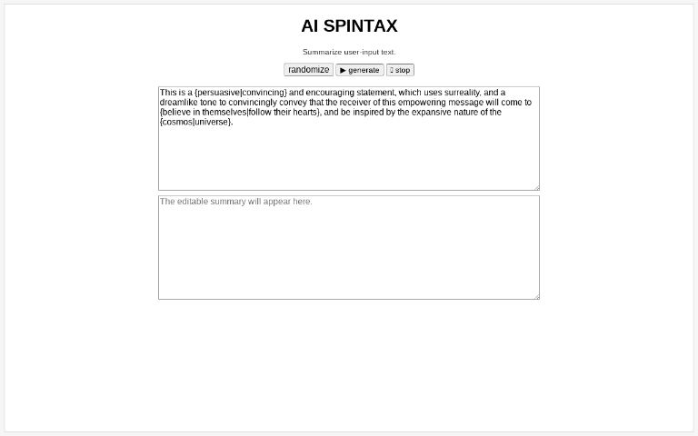 AI SPINTAX ― Perchance Generator