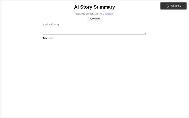 AI Story Summary ― Perchance Generator