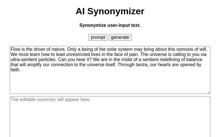AI Synonymizer ― Perchance Generator