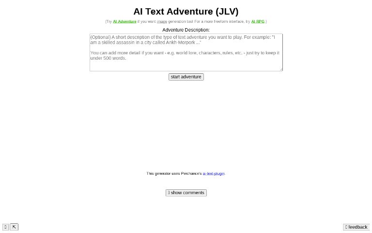 ai-text-adventure-wkg6674m2q ― Perchance Generator