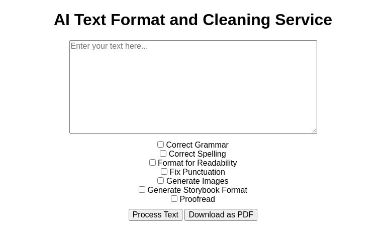 AI Text Format and Cleaning Service ― Perchance Generator