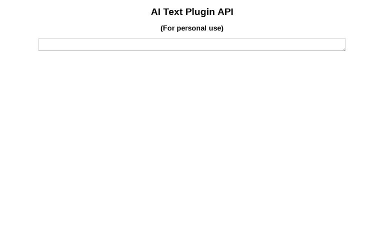 AI Text Plugin API