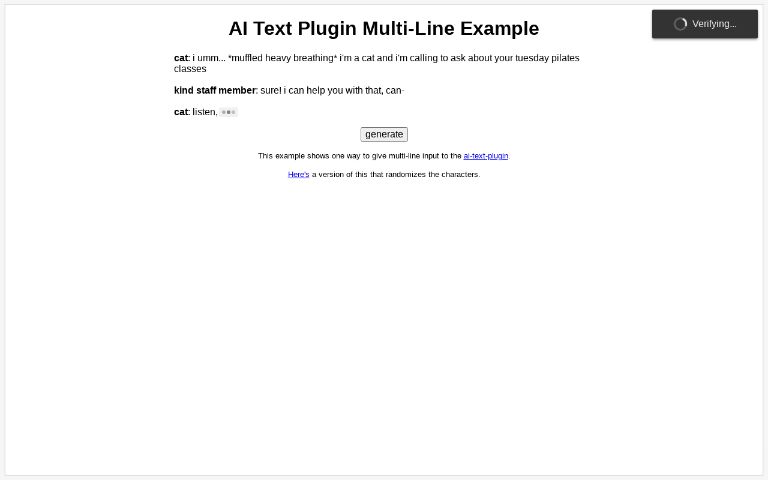 AI Text Plugin Multi-Line Example