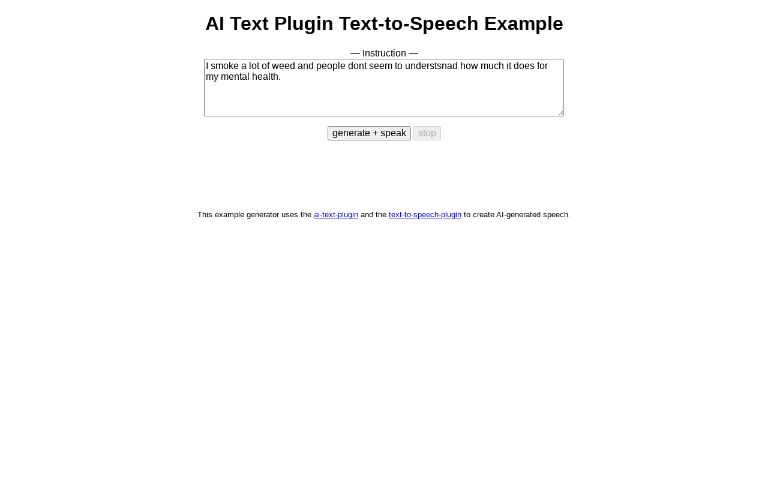 AI Text Plugin Text-to-Speech Example