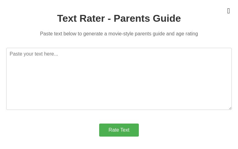 Text Rater - Parents Guide ― Perchance Generator