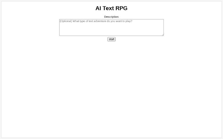 AI Text RPG ― Perchance Generator
