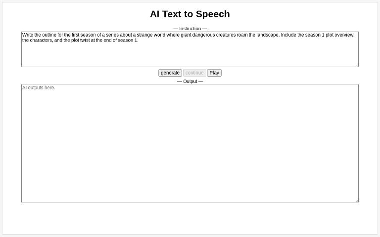 AI Text to Speech ― Perchance Generator