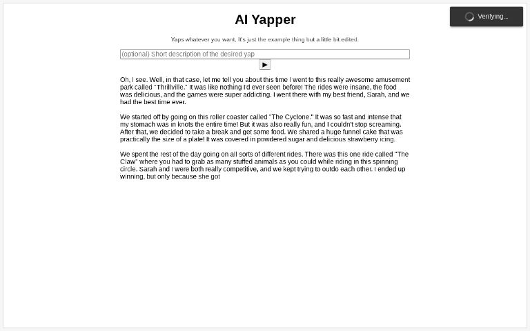 AI Yapper ― Perchance Generator