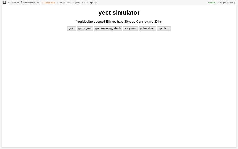 yeet simulator ― Perchance Generator