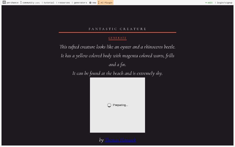FANTASTIC CREATURE ― Perchance Generator